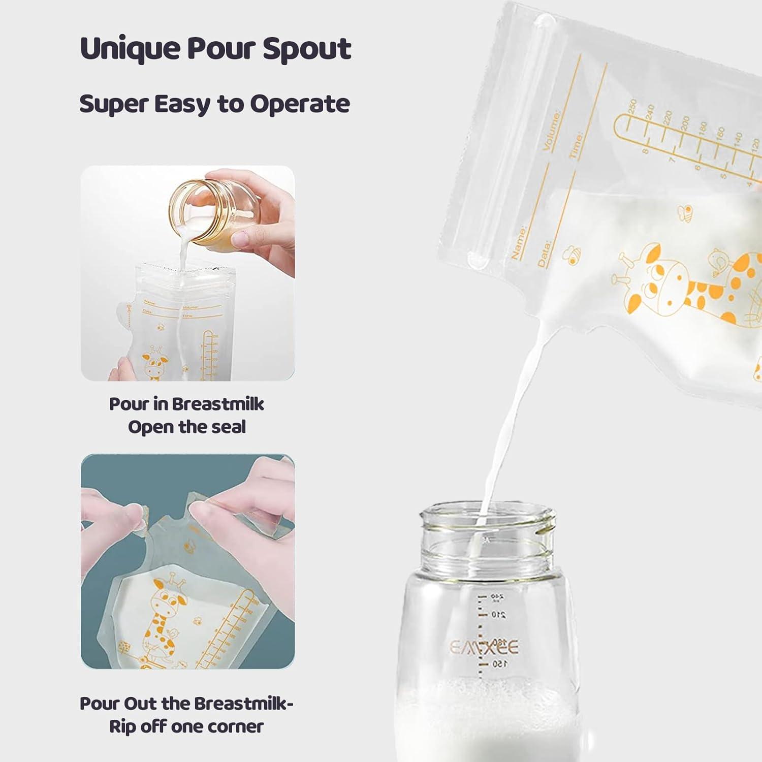 40-Pack BPA-Free Breast Milk Storage Bags | Space-Saving Freezing Bags ...