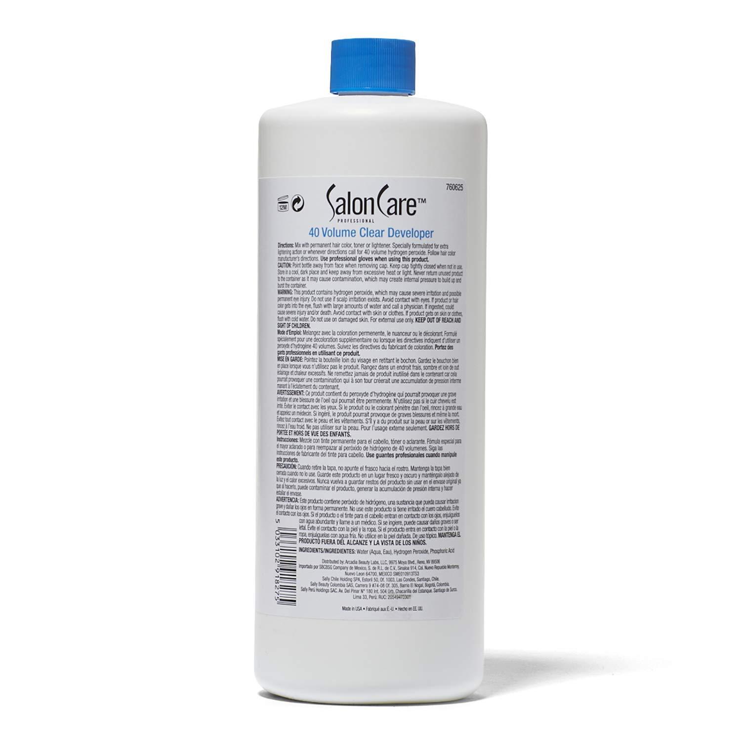 40 Volume Clear Developer 32 oz - Professional Hair Salon Formula | Buy ...