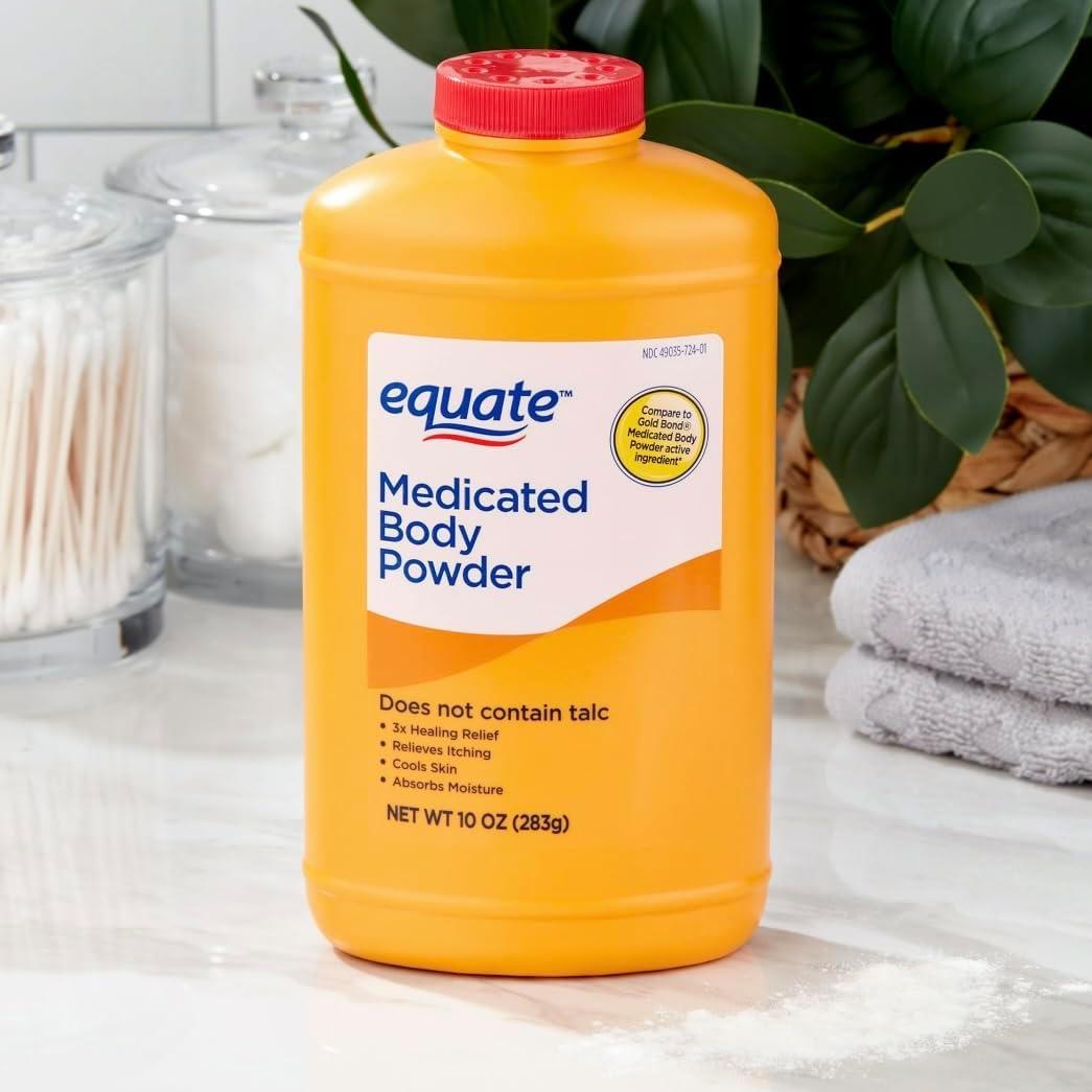 Equate Talc-Free Medicated Body Powder 10 oz - Soothing Odor and ...