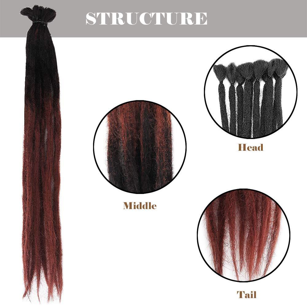 10PC No LIFE 50cm Black to Ginger Red Dreadlock Extensions | Synthetic ...
