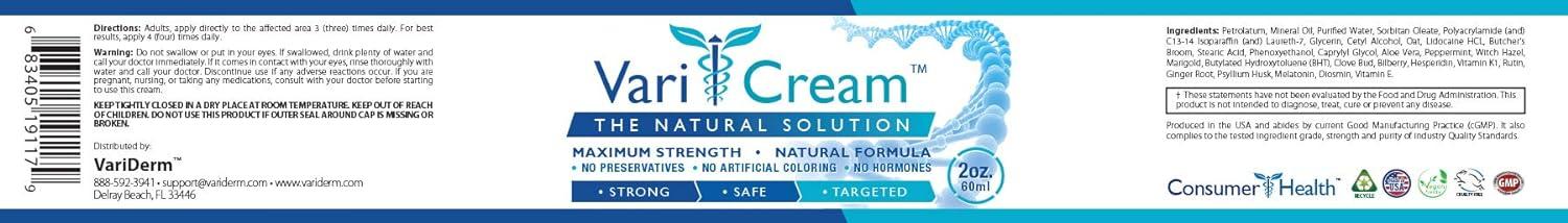 VariCream - Varicose & Spider Veins Cream | Relieve Pain & Strain ...