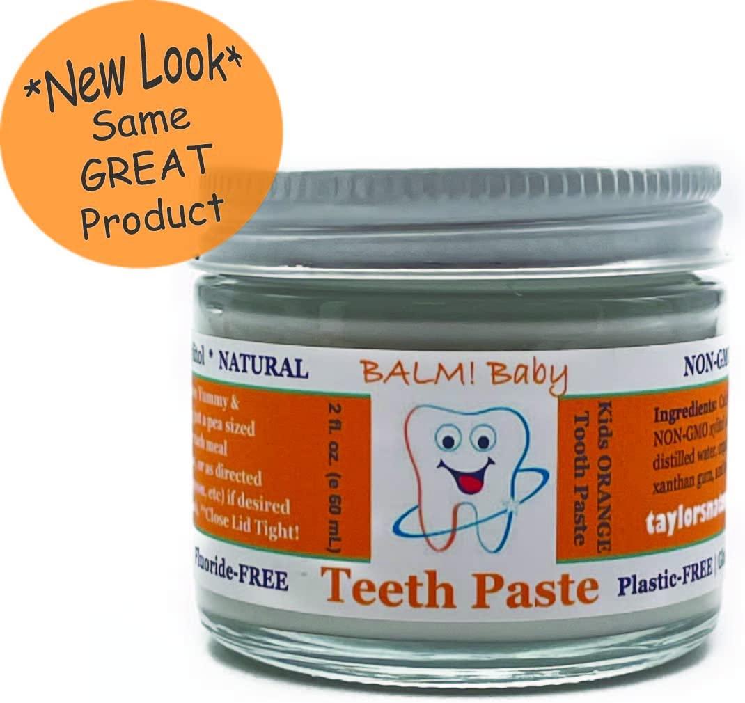 Balm Baby Teeth Paste - All Natural Fluoride-Free Kids Toothpaste with ...