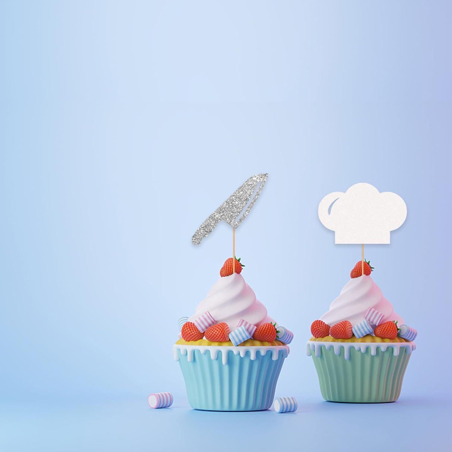 24pcs Chef Cupcake Toppers Cooking Themed Baby Shower Cupcake Decor ...