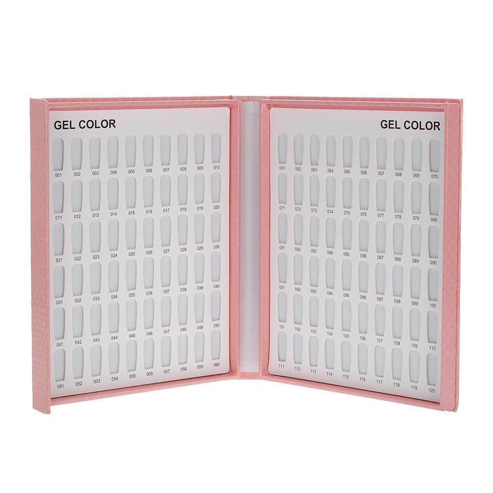 120 Colors Nail Gel Polish Display Chart with Pink Tips | Nail Polish ...