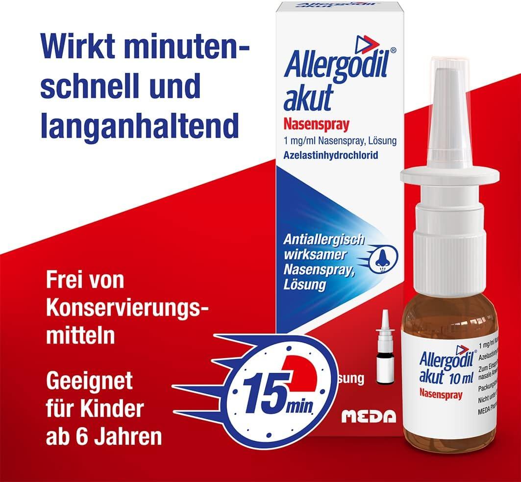 Allergodil Acute Nasal Spray - Azelastine for Hay Fever & Allergic ...