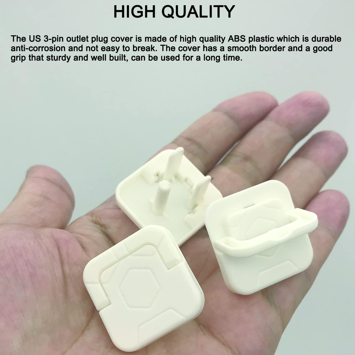LYMGS 3-Pin Outlet Plug Covers Set Round Corner Square Electrical ...