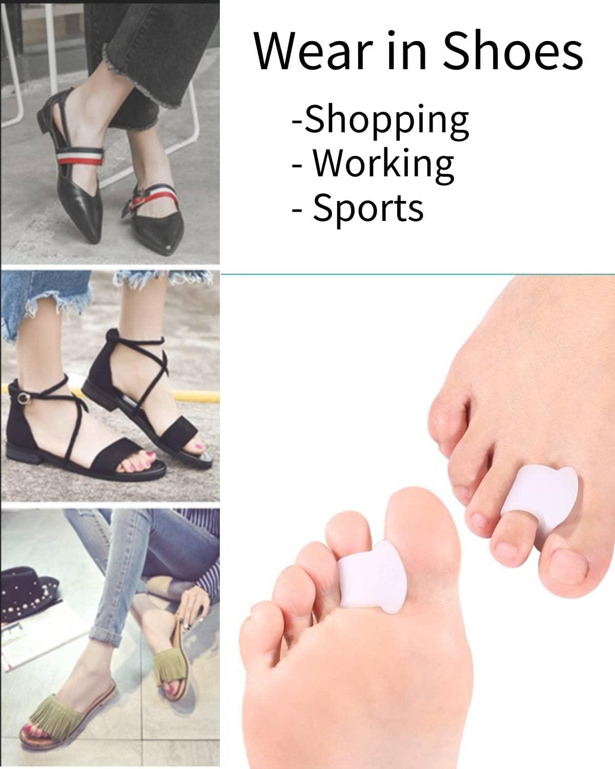 Gel Bunion Pads & Toe Separators - 2 Pairs for Correct Toe Alignment ...