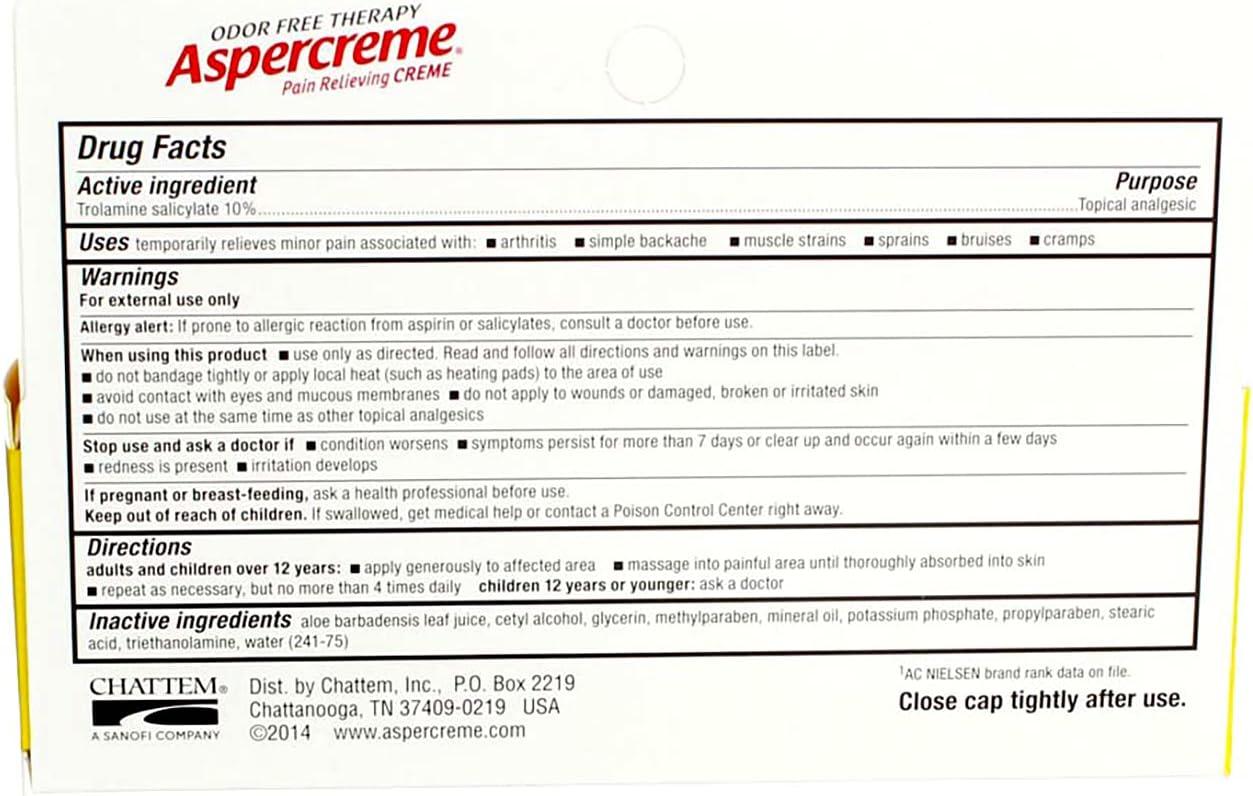 Aspercreme Maximum Strength Pain Relieving Creme 3 Ounce (88ml)