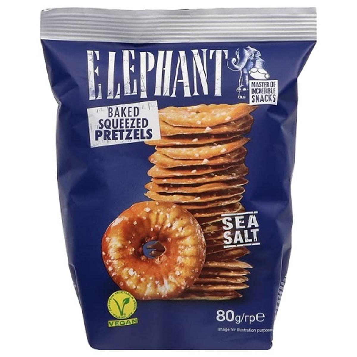 Elephant Pretzels Sea Salt - 80g | Gourmet Snack for International ...