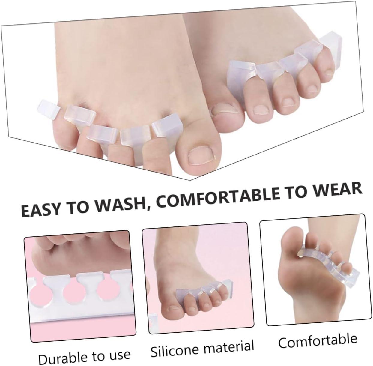 FRCOLOR Silicone Bunion Toe Spreader & Separator - 2 Pairs, Five Toe ...