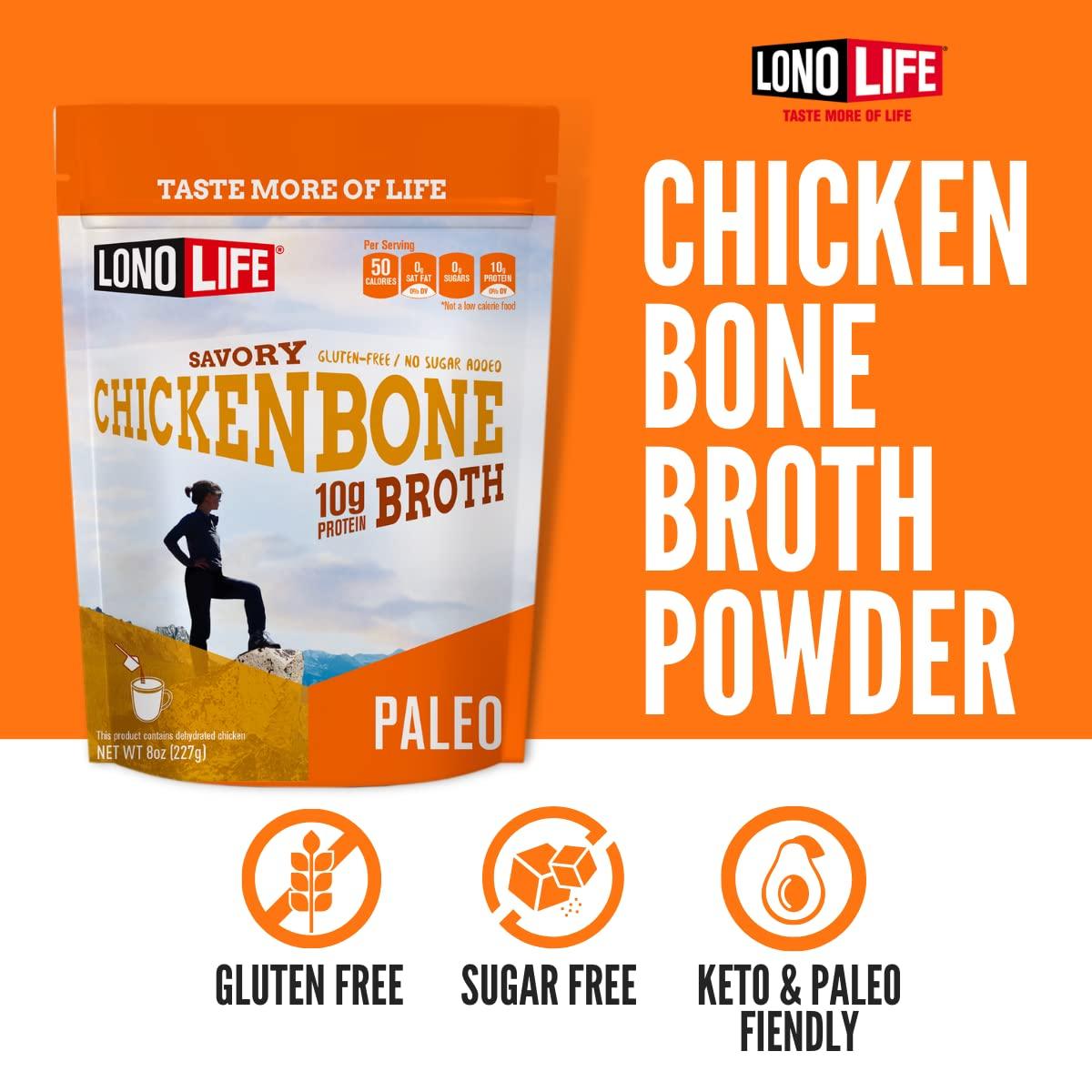 Grass-Fed Chicken Bone Broth Powder - 10g Collagen, Keto & Paleo ...