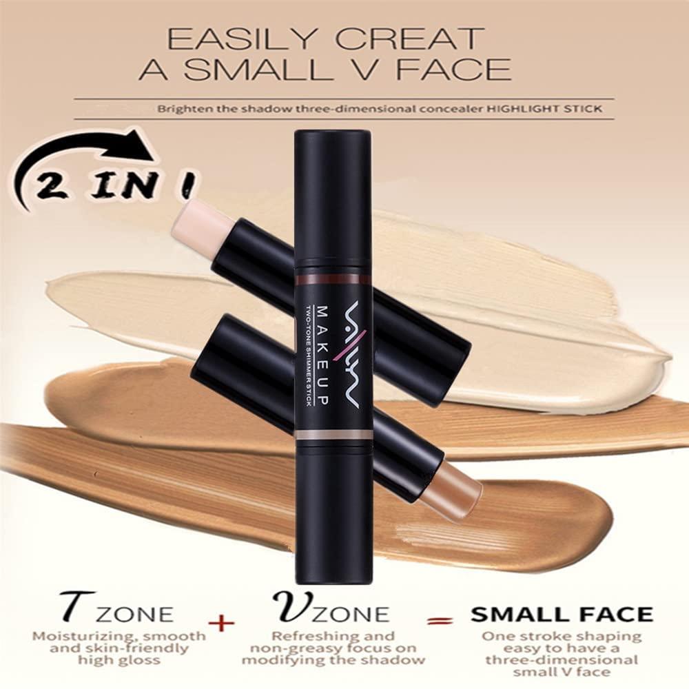 Double-Headed Contour & Highlight Stick Concealer Set - Light Coffee ...