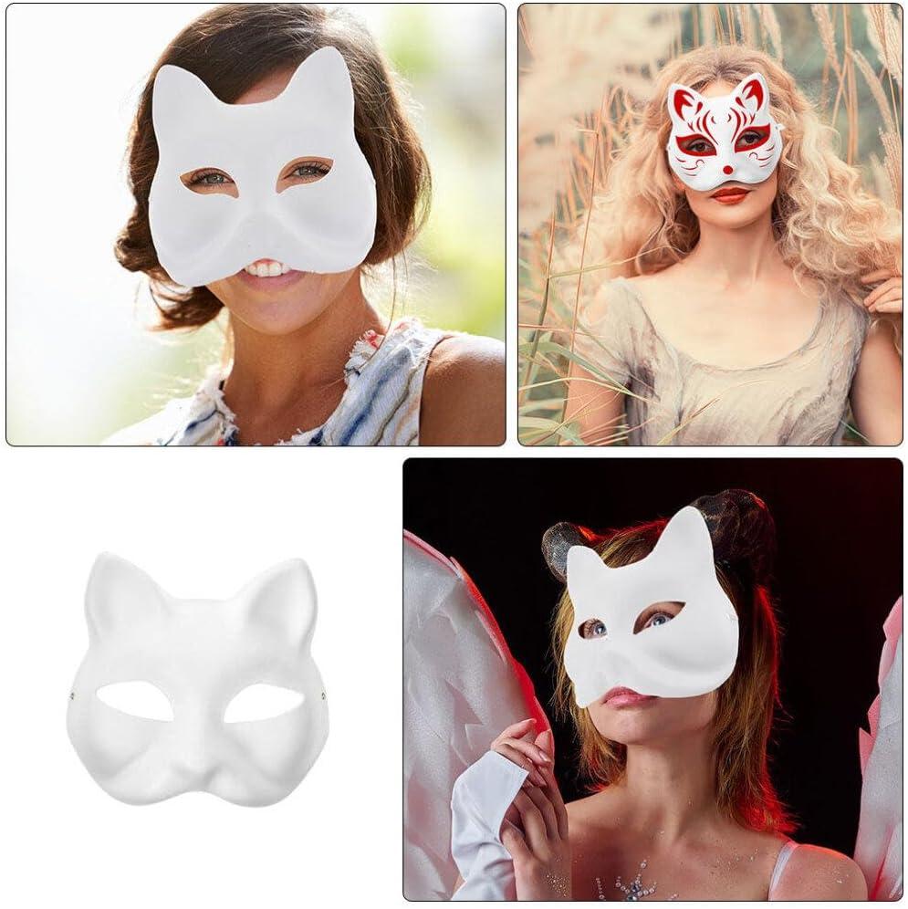 Pretyzoom 9-Piece DIY Cat Masks - Unpainted Animal Masks for Costume ...