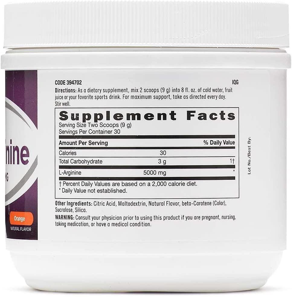 GNC L-Arginine Powder 5000mg - 9.5oz (270g) | Premium Quality ...
