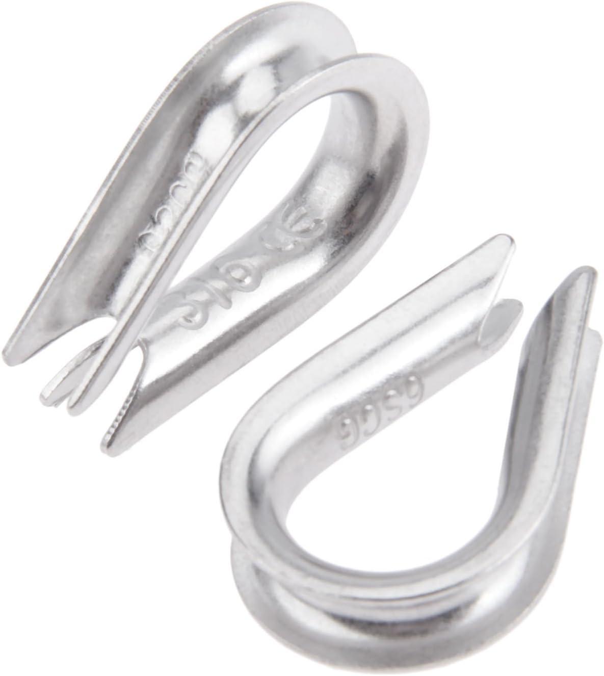 Mtsooning 10PCS Stainless Steel Rope Thimble Rigging Wire Chain Clamp ...