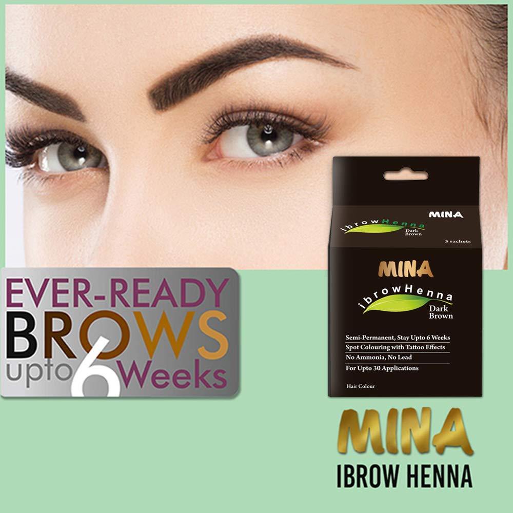 MINA Ibrow Henna Dark Brown Regular Pack - Coloring Kit for Perfect ...