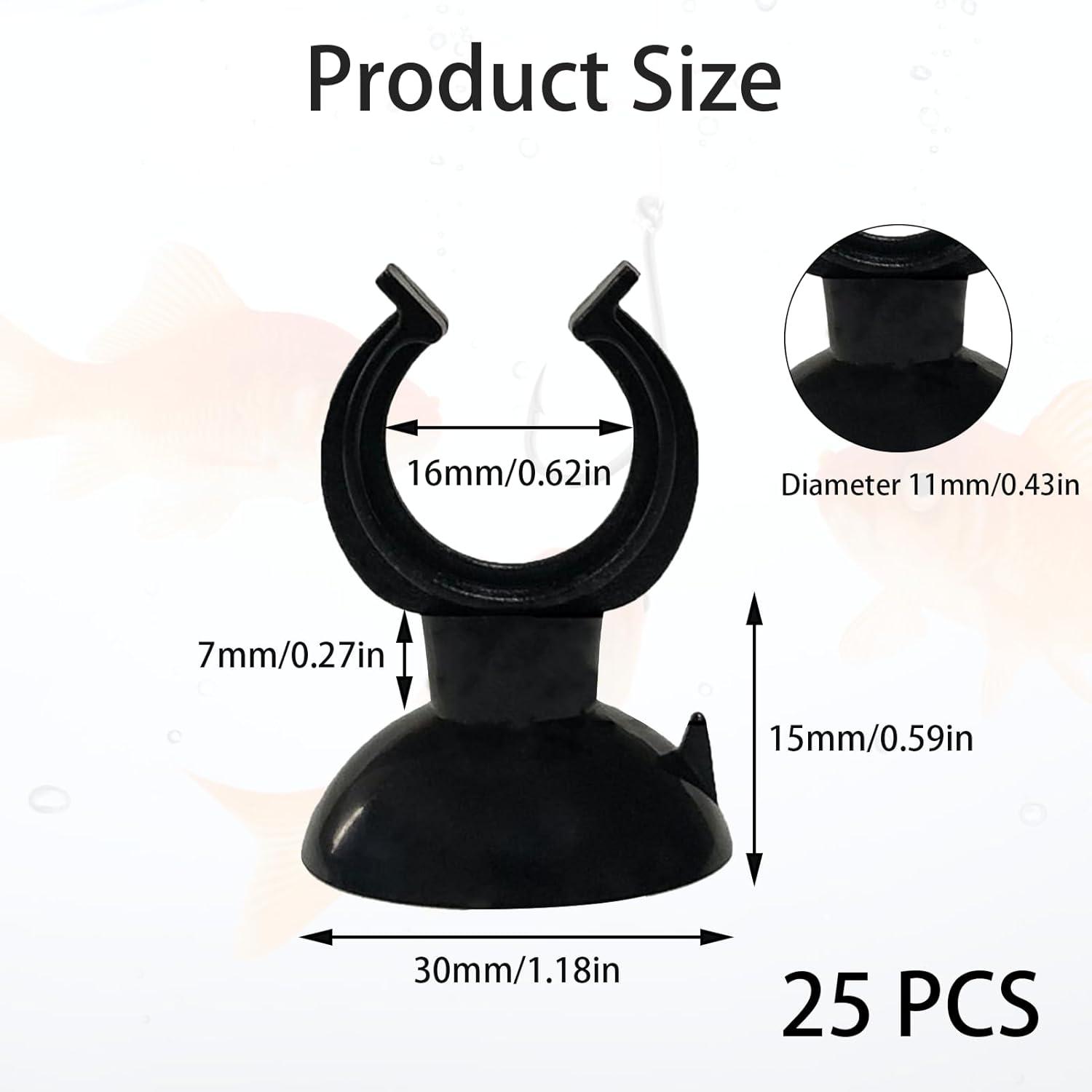 25-Piece Aquarium Suction Cups Set - Durable Clips for Air Hose & Tube ...