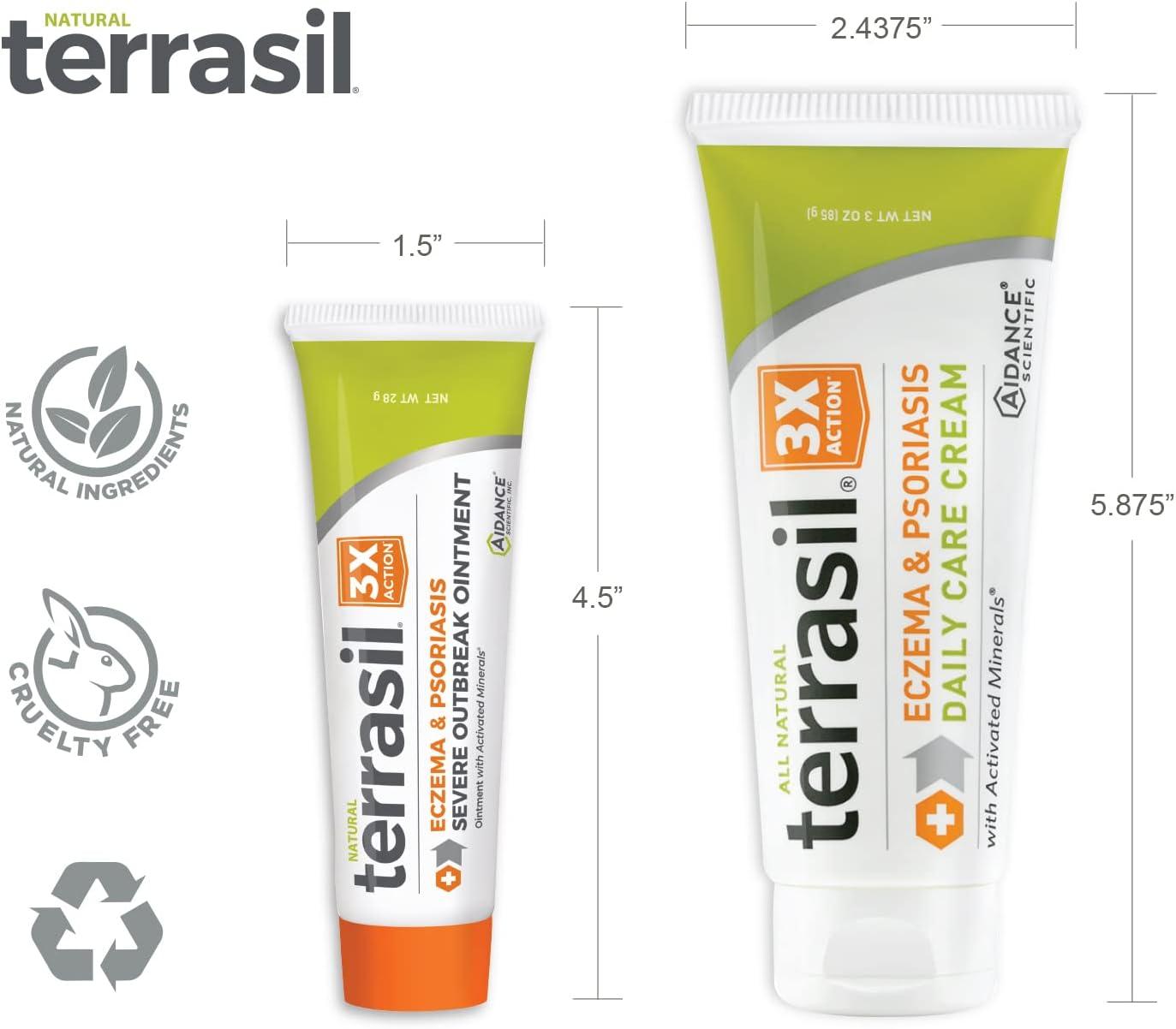 Terrasil Eczema & Psoriasis Kit - 3X MAX Antifungal Formula for Severe ...