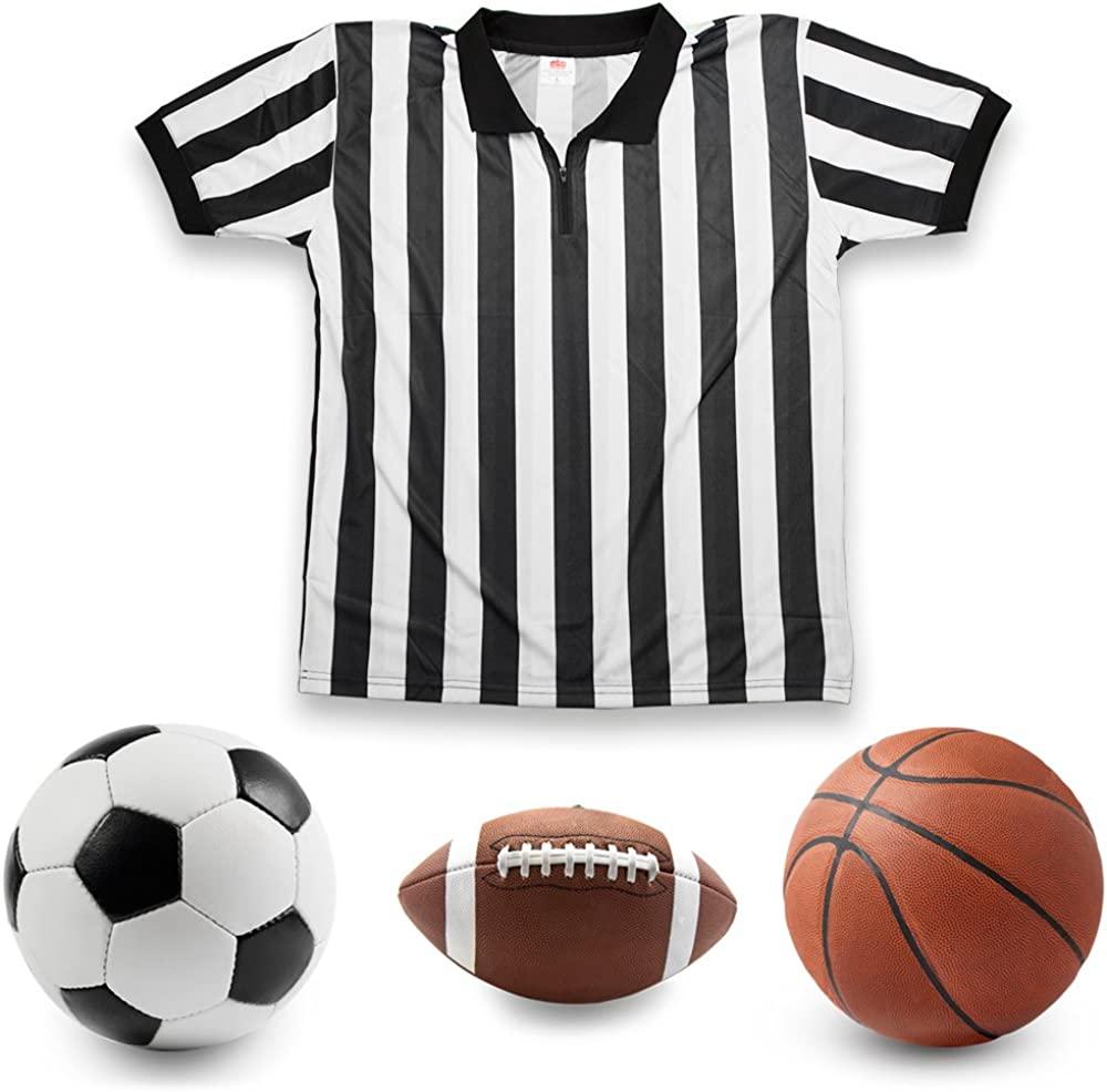 Crown Sporting Goods Men's Official Black & White Stripe Referee ...