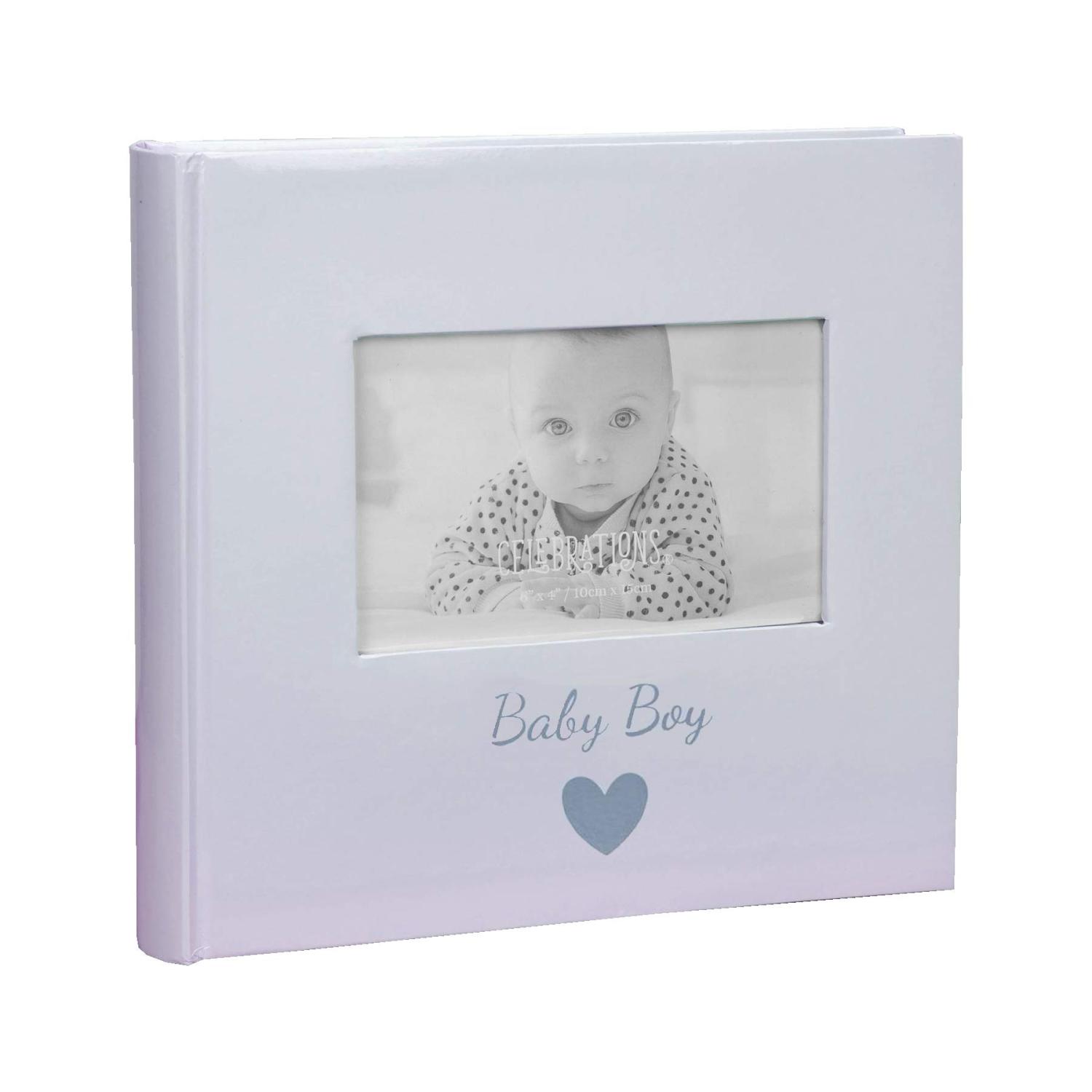 Blue Baby Boy Photo Album - Holds 160 4x6 Landscape Pictures with ...