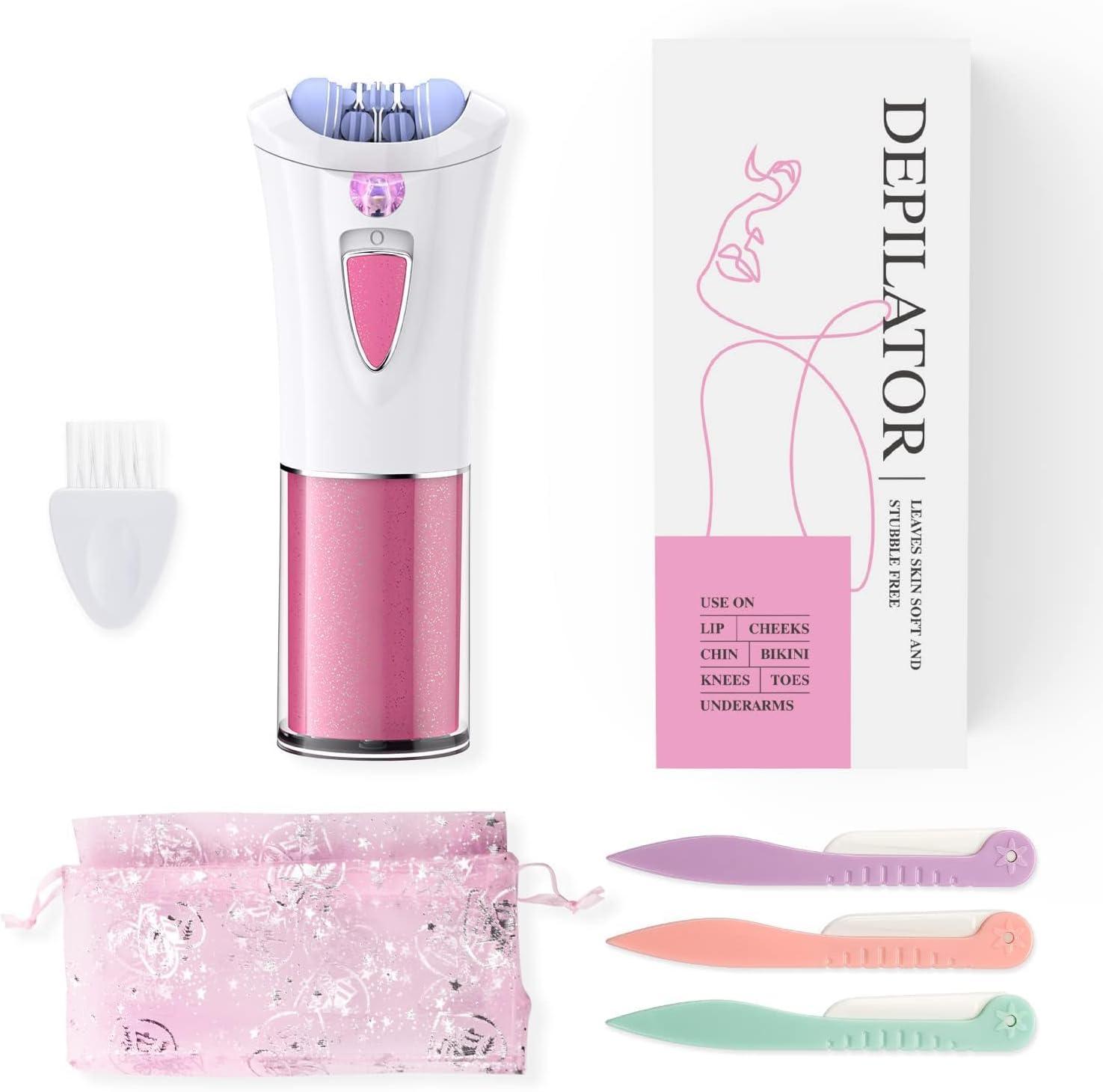 Cordless Facial Epilator for Women- Electric Hair Remover with LED ...