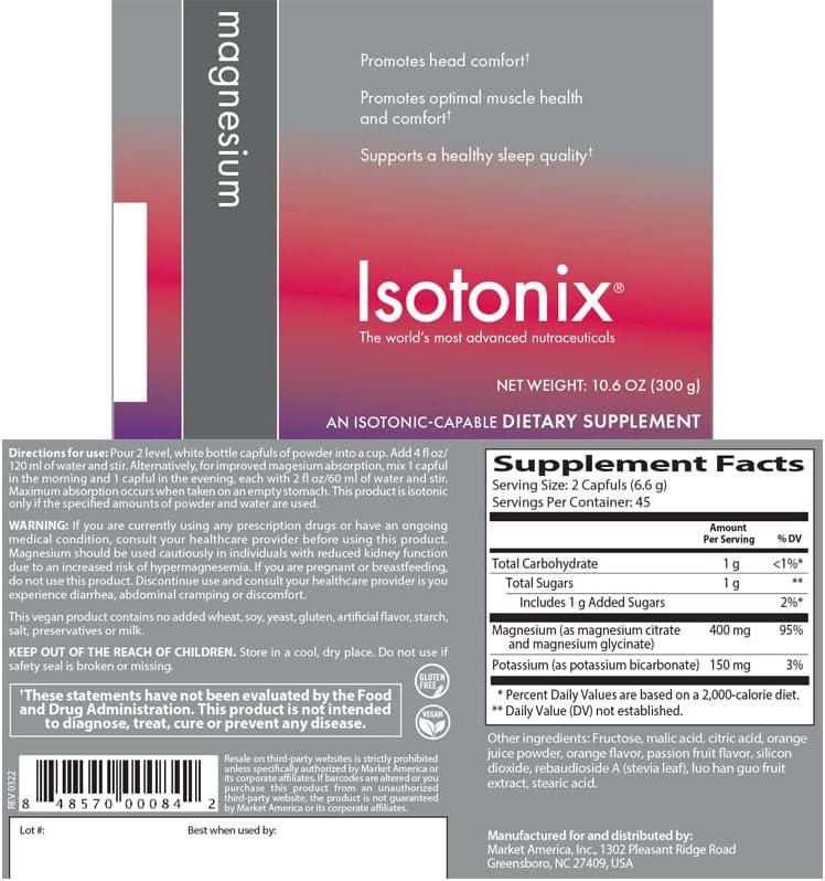 Isotonix Magnesium by Market America - Promotes Head Comfort, Muscle ...