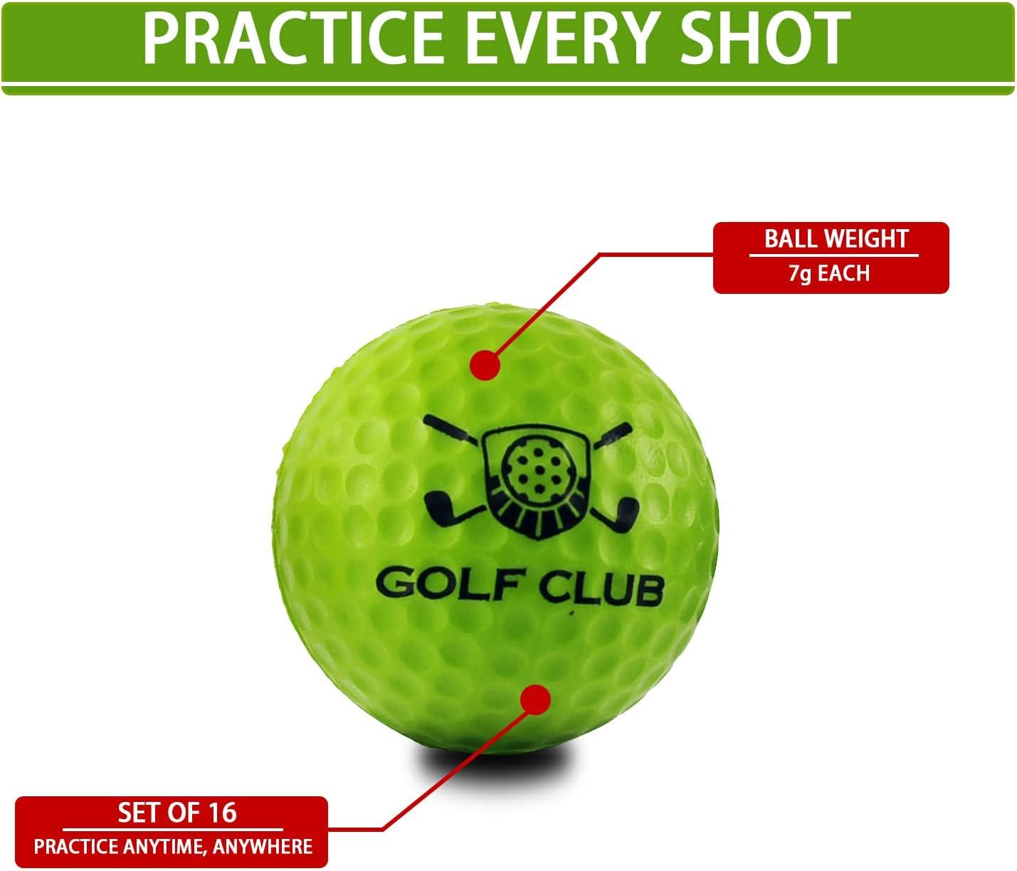 16/40 Pack Foam Golf Practice Balls with Tees & Bag - 42mm Colorful ...