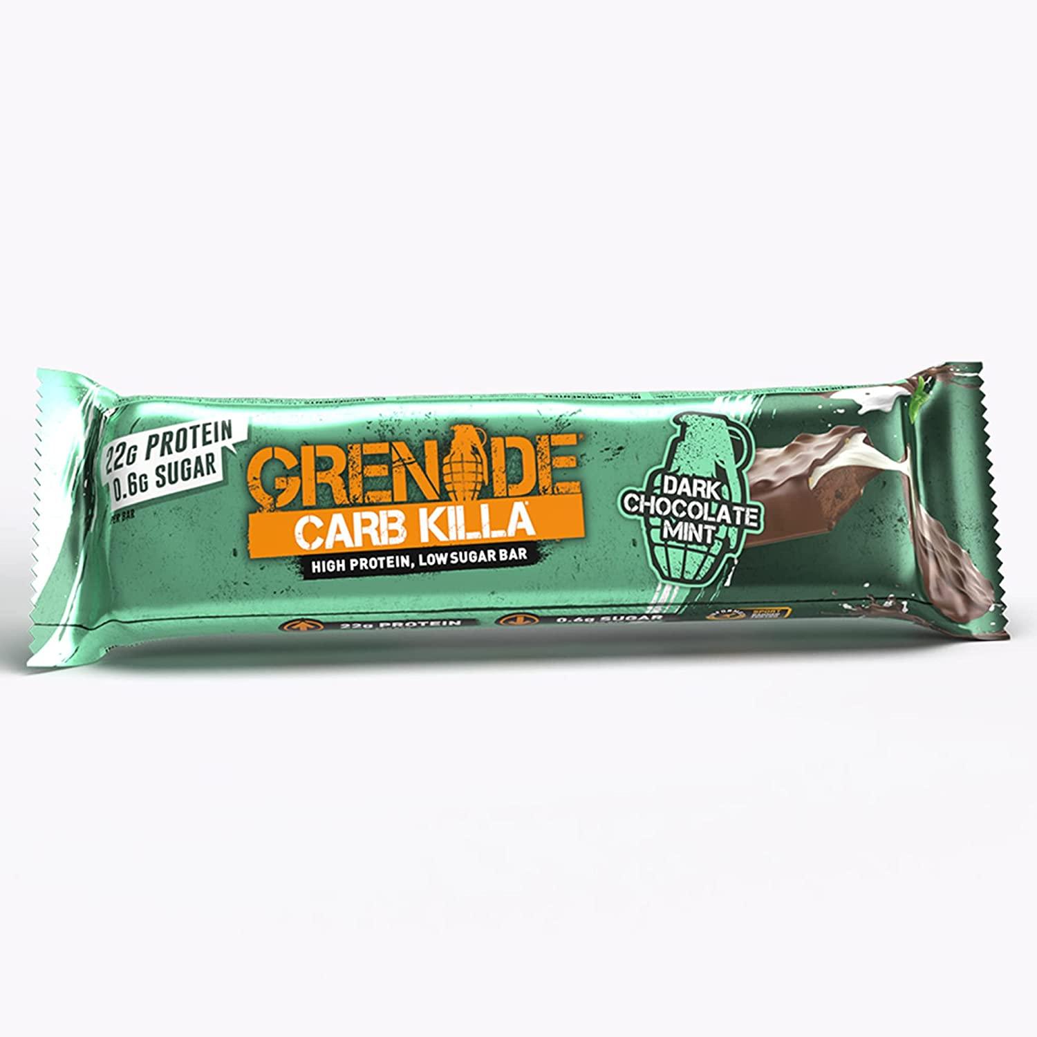 Grenade Carb Killa Dark Chocolate Mint Protein Bar 12-Pack - 720g ...