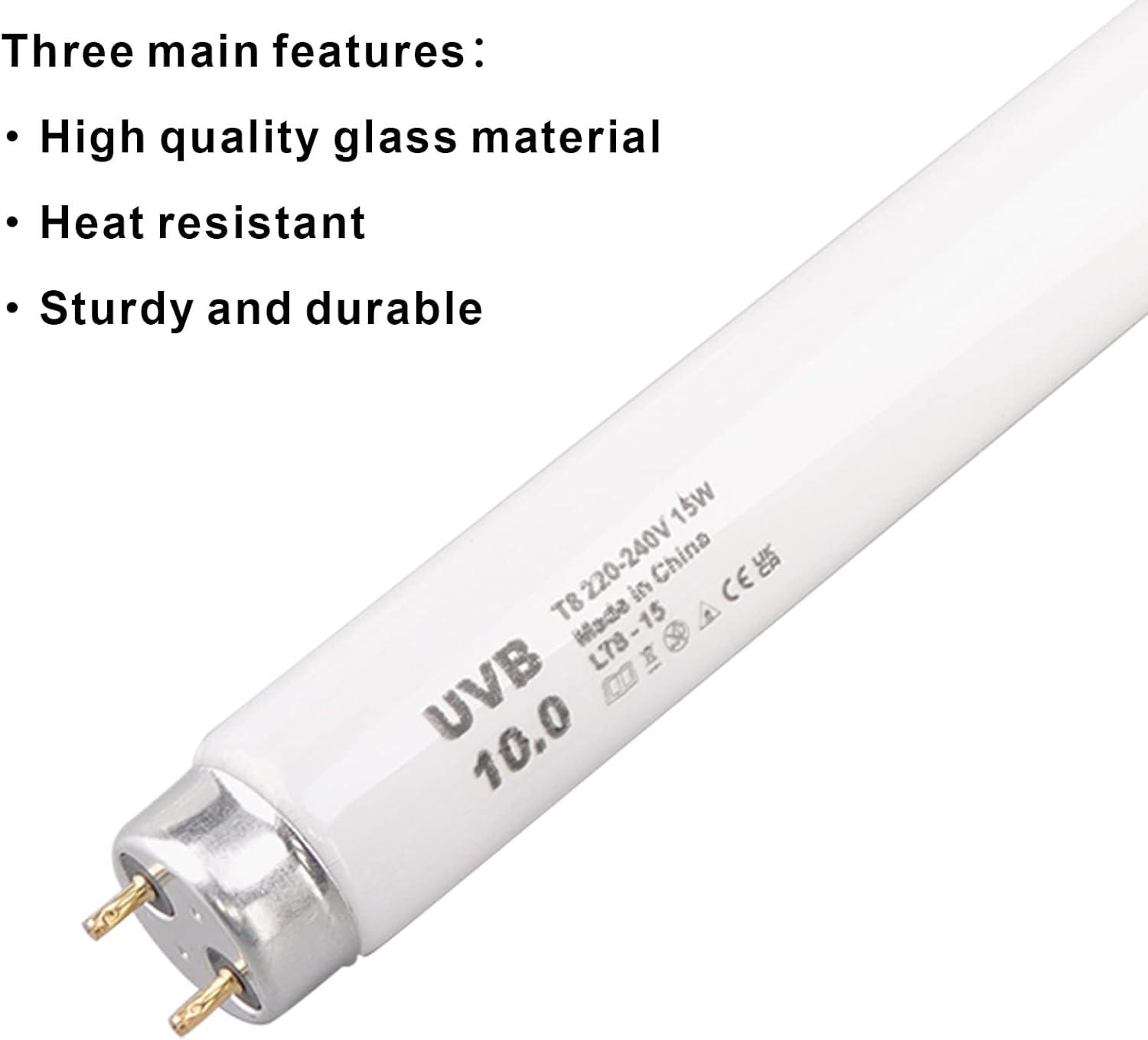 DERPIPE Reptile Light UVB 10.0 T8 Fluorescent Tube 15W for Desert ...