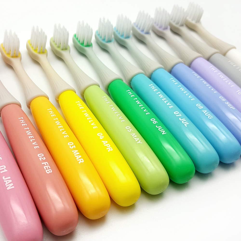 Twelve Toddler Toothbrush (1-3 Years) - Pastel Rainbow Colors - 12 Pack ...