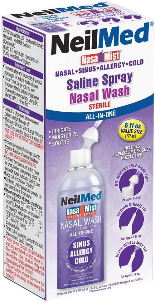 NeilMed NasaMist Multi-Purpose Saline Spray - 6.3 Fl Oz | Nasal Relief ...