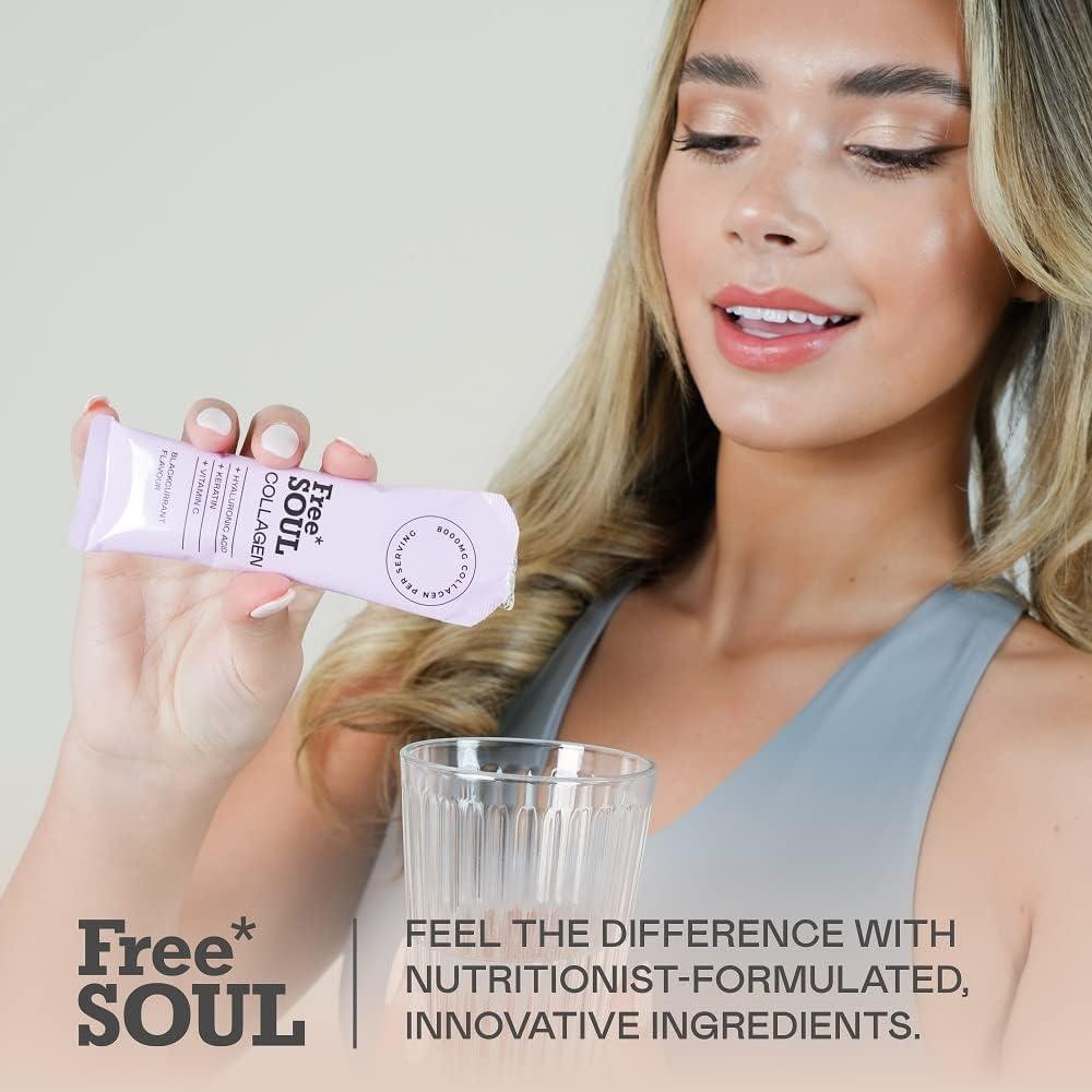 Marine Collagen Liquid 8000mg with Hyaluronic Acid, Keratin, Vitamin C ...