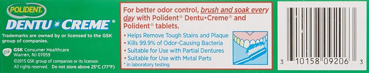 Polident Dentu Creme Denture Cleansing Toothpaste - 3.9 Oz | Pack of 1 ...