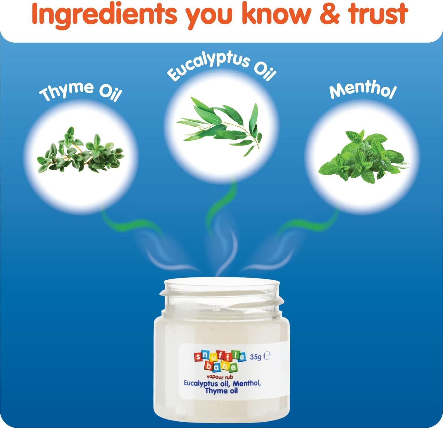 Snufflebabe Vapour Rub 35g - Soothing Relief for Blocked Nose and Colds ...