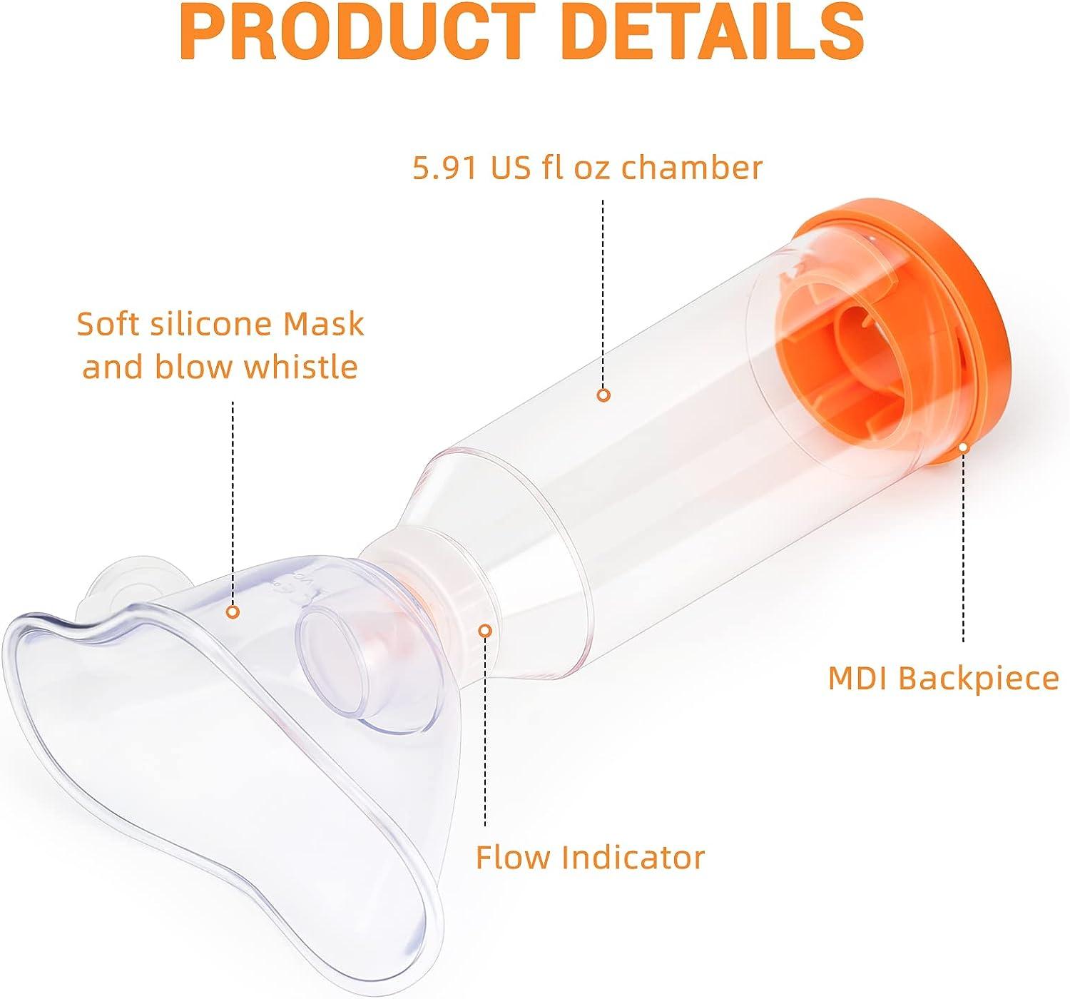 Handheld Spacer for Kids & Adults with Child & Adult Mask - Orange ...