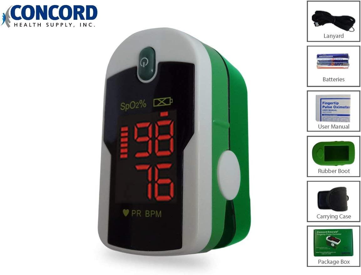 Concord Emerald Pulse Oximeter with Reversible Display - Carrying Case ...