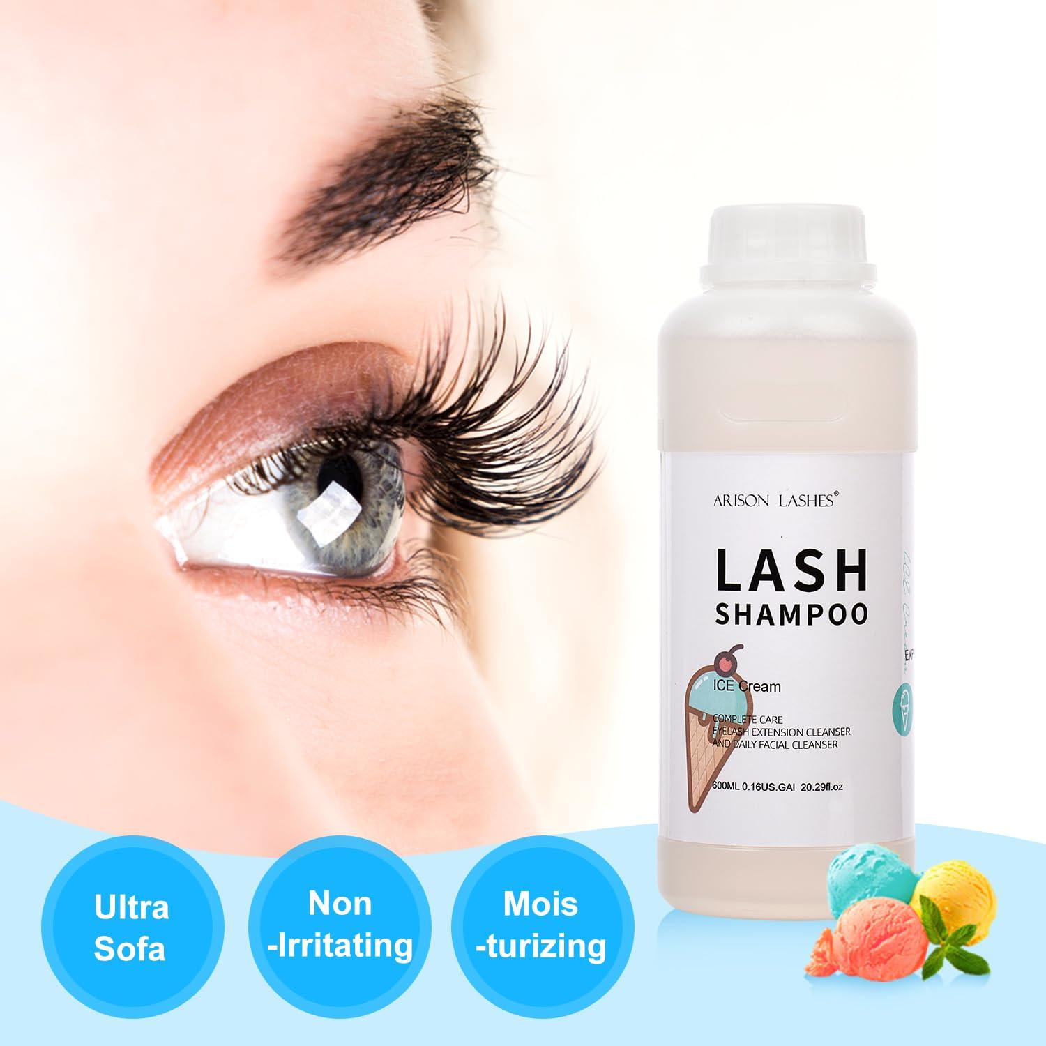 ICE CREAM Eyelash Extension Shampoo 600ml - Paraben & Sulfate Free ...
