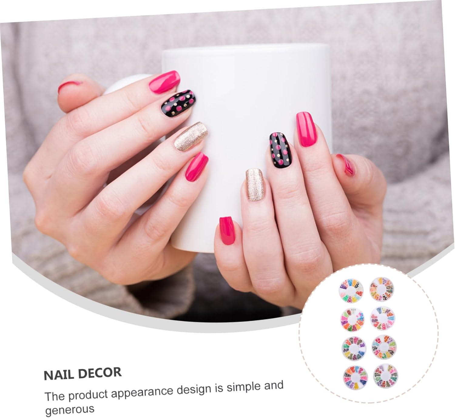 Housoutil 8 Boxes Soft Pottery Assorted Fruit Slices Nail Art Decoration Clay Fruit Slices Fruit ...