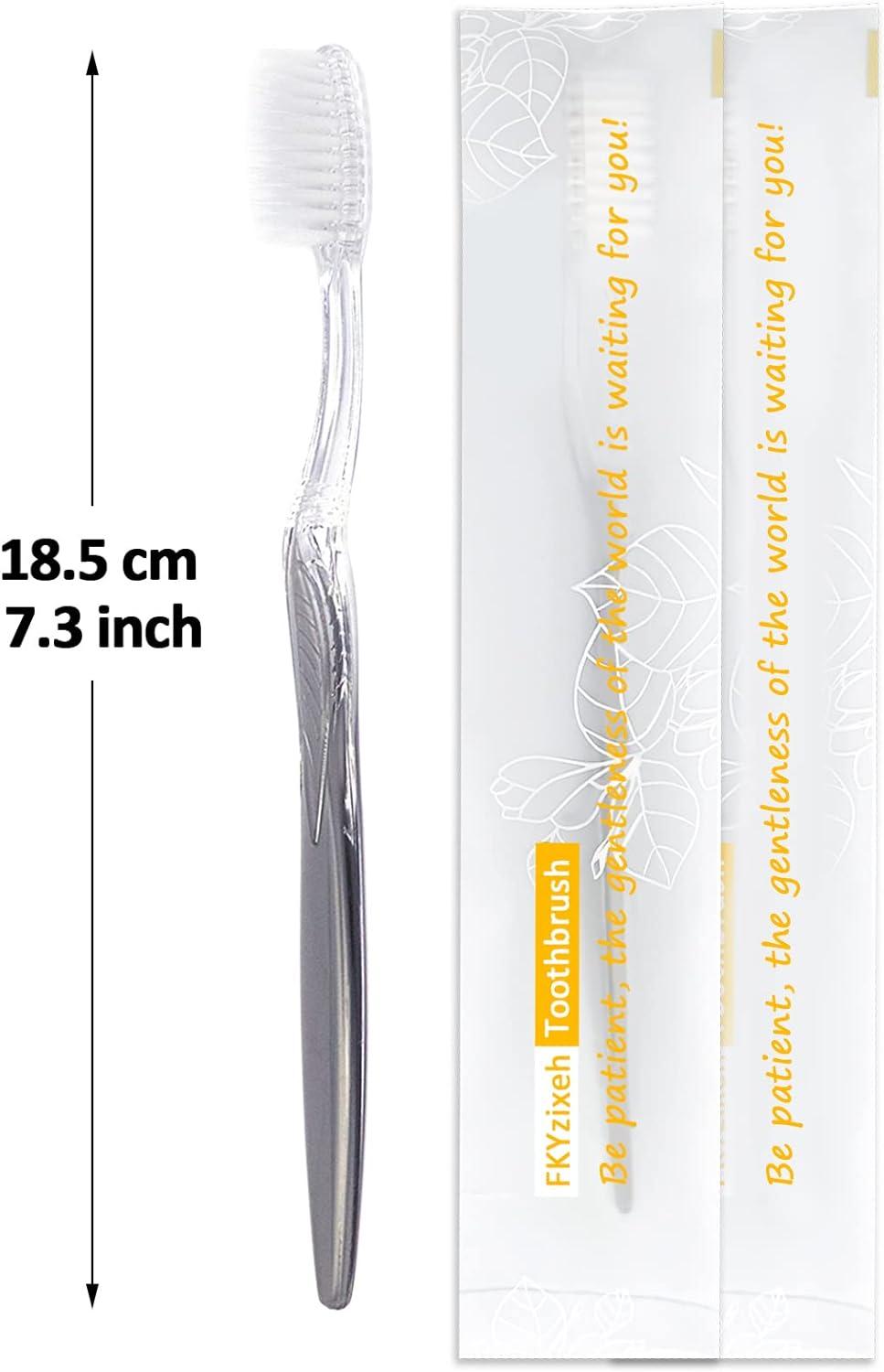 100 Pack Grey Disposable Toothbrushes - Individually Wrapped Soft ...