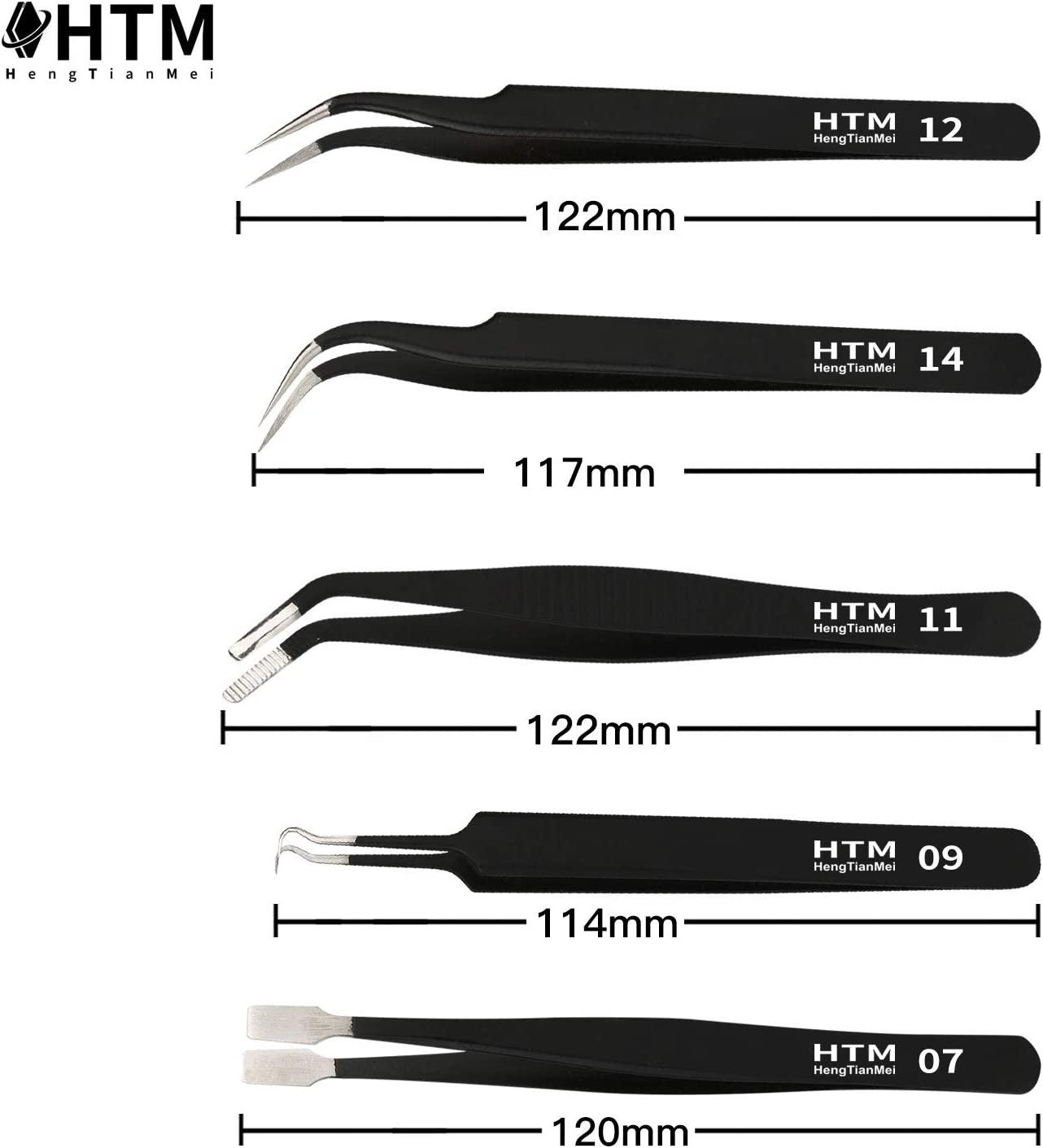 HengTianMei Precision Tweezers Set Anti-static ESD Tweezers Kit ...