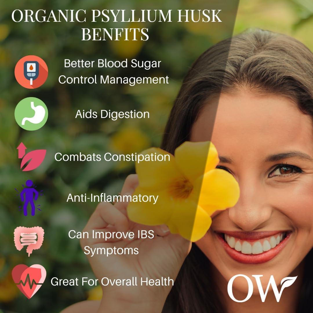 Organic Psyllium Husk Powder (250g) | Premium | 99% Purity | 50 ...