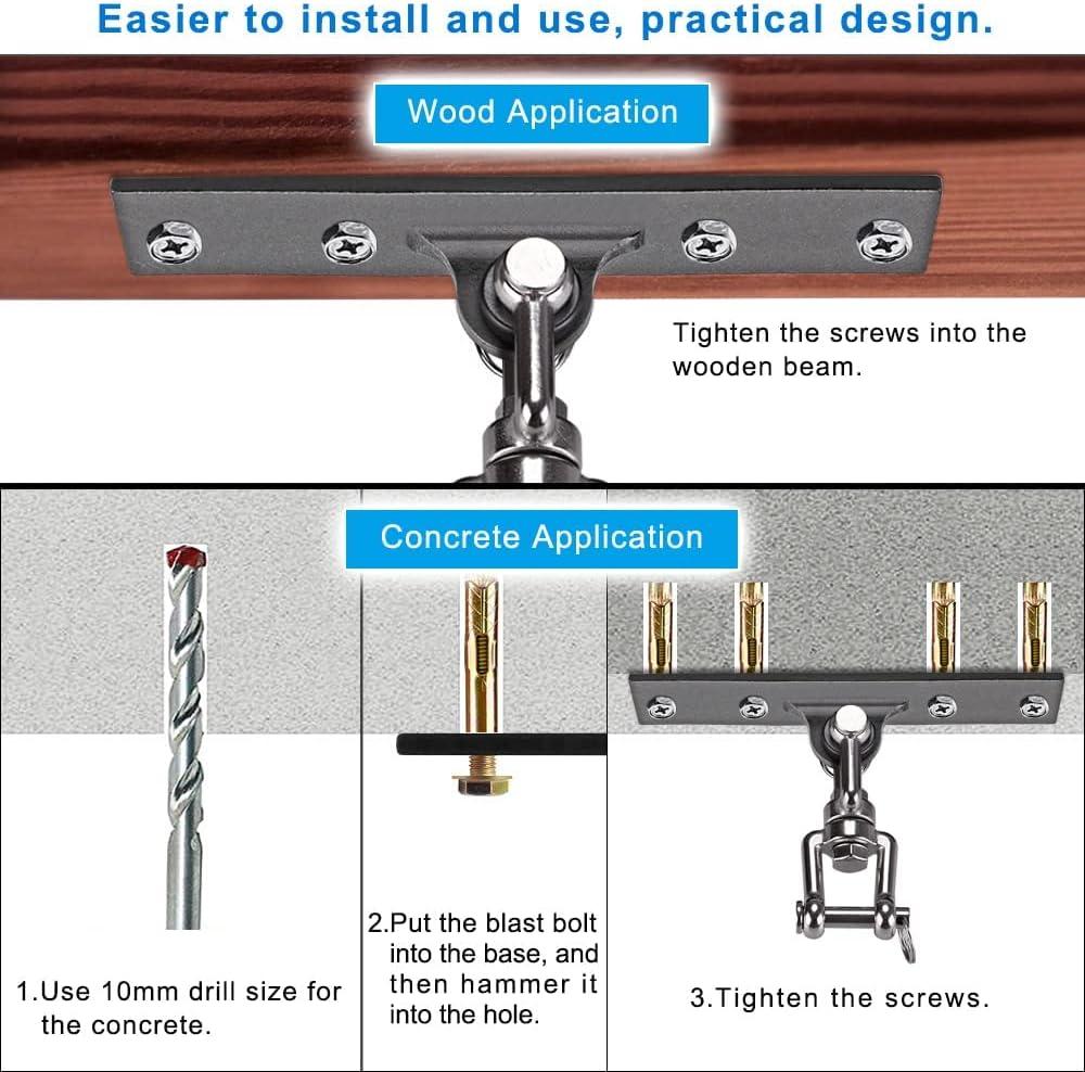 Dolibest Heavy Bag Hanger Wall Ceiling Mount Hook - 360 Rotation, 600 ...