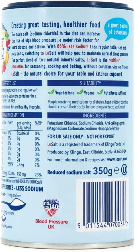 Lo Salt Reduced Sodium Salt (350g/12.34oz) - Pack of 1 | Low Sodium ...