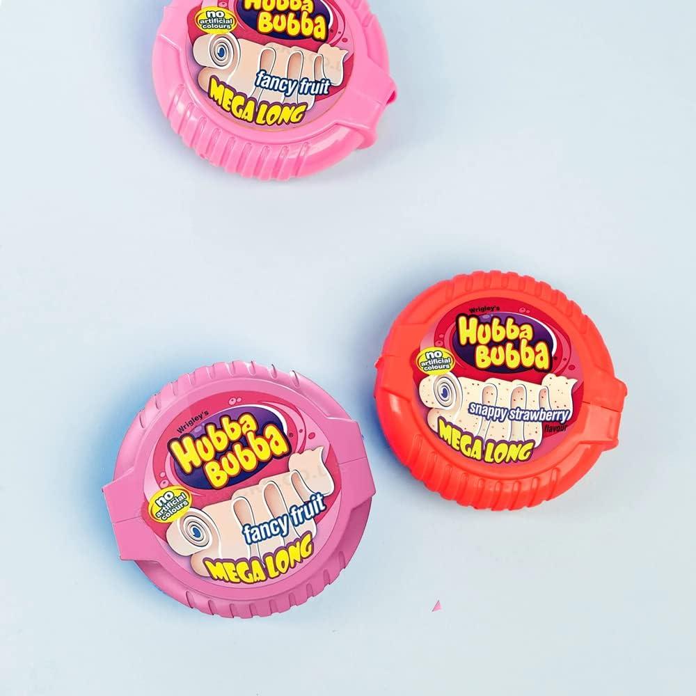 Hubba Bubba 2 x Snappy Strawberry & 2 x Fancy Fruits Mega Long Bubble ...