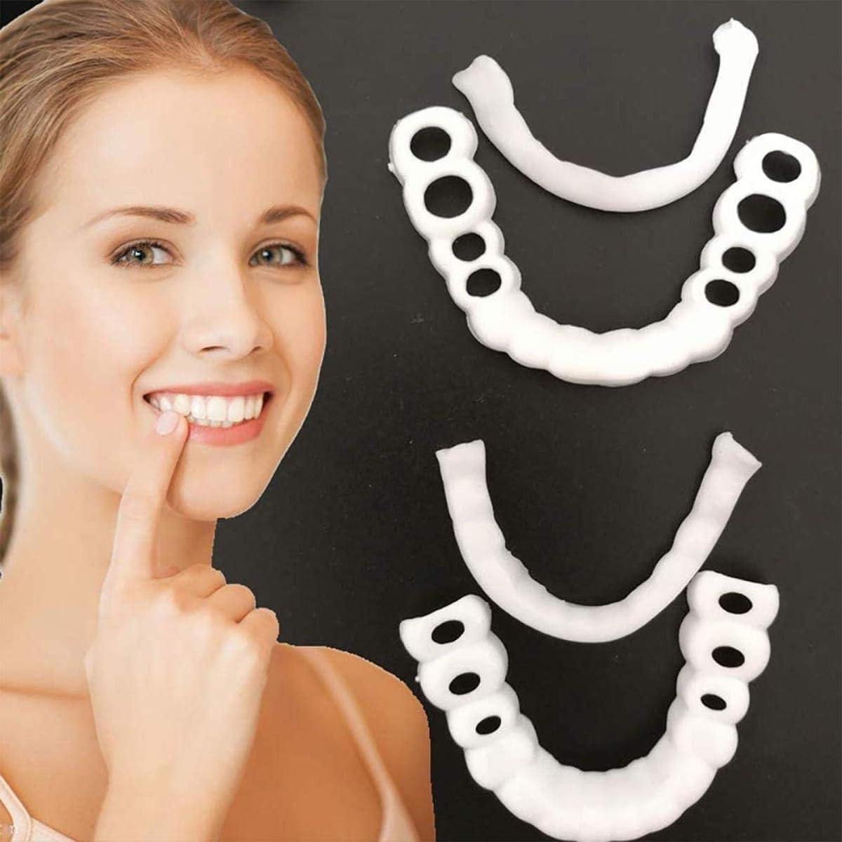 Fluktrix Upper & Lower Teeth Veneers - 2 Pairs of Temporary Dentures ...