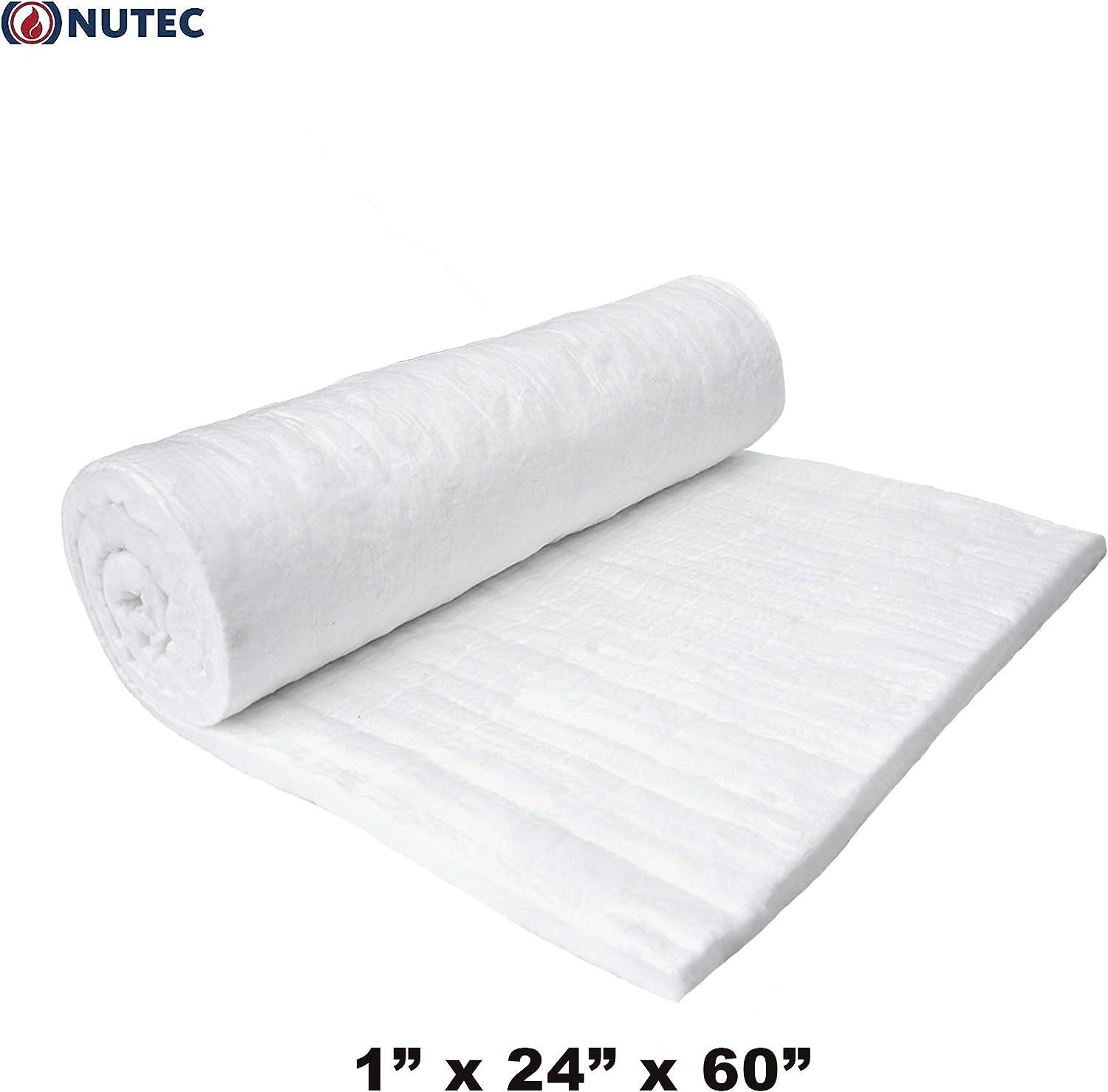 Nutec MaxWool Ceramic Fiber Insulating Blanket 1" x 24" x 60" High Temperature 2400F Durable ...