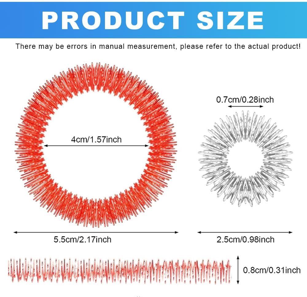 Buy LATRAT 5-Piece Acupressure Massage Ring Set - Spiky Sensory Finger ...