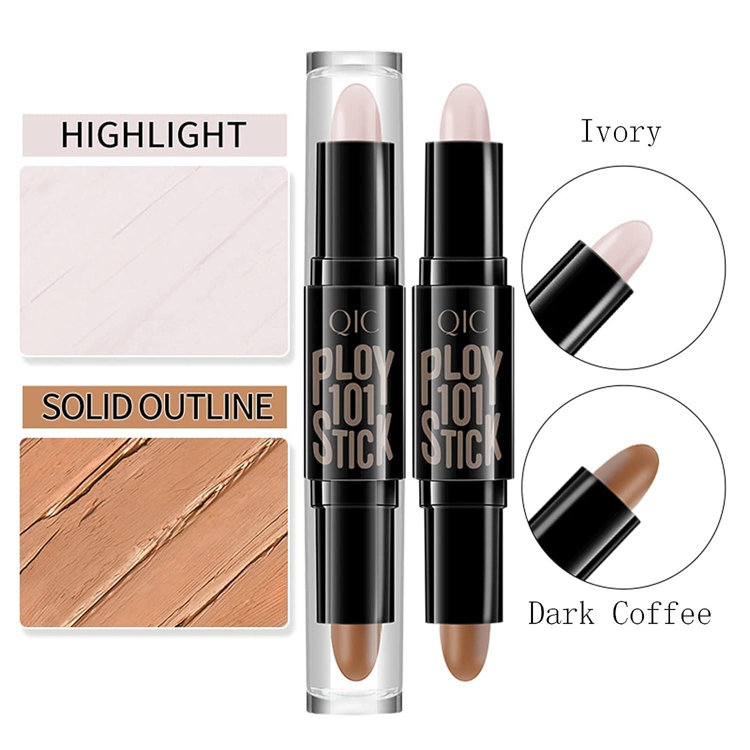 AZLESLOG 1 Pc/2 Color Dual Cream Contour Stick Double Head Facial ...