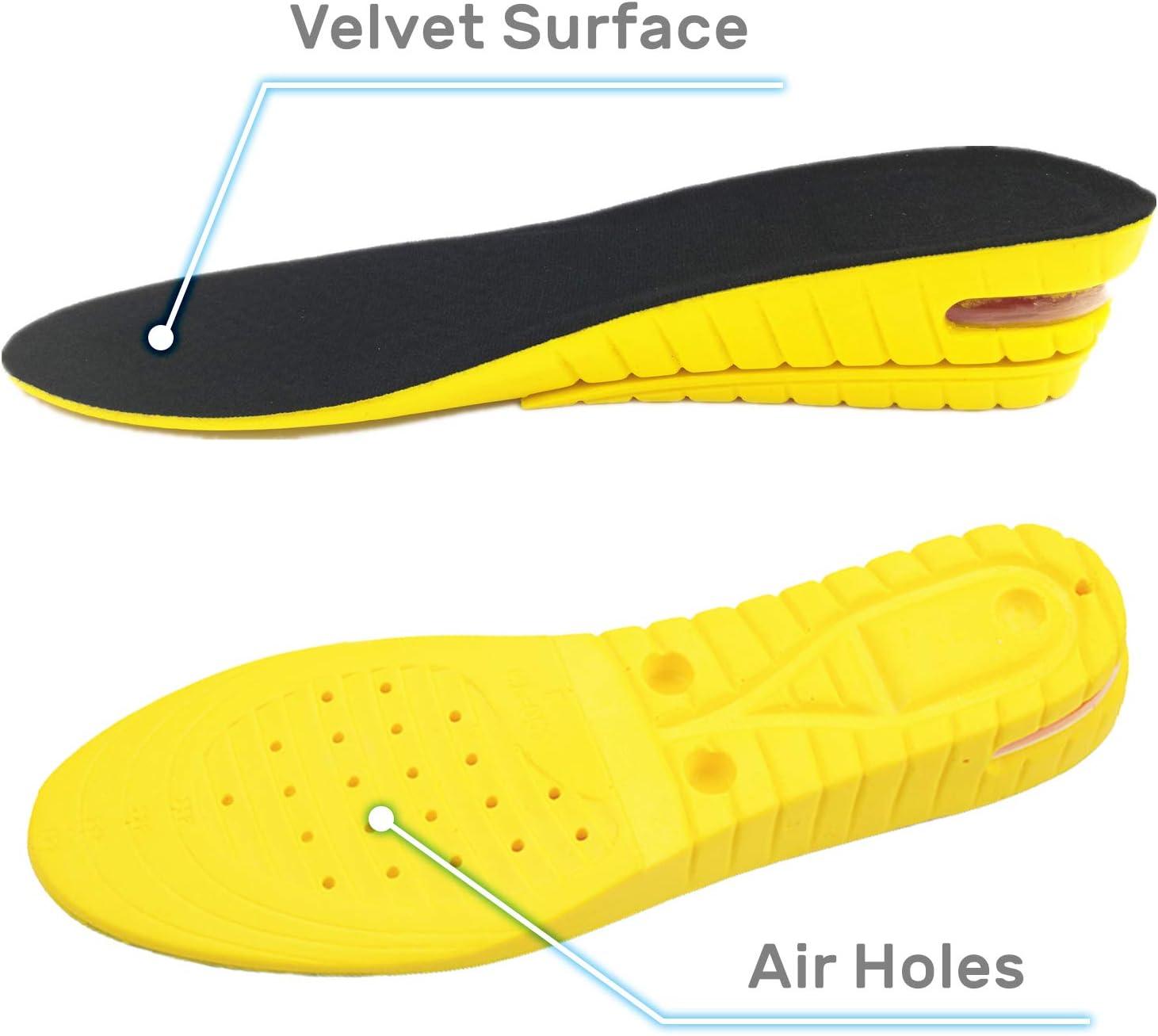 Kalevel 2 Layer Height Increase Insoles 2 Inch - Men Black, Size 7-10 ...