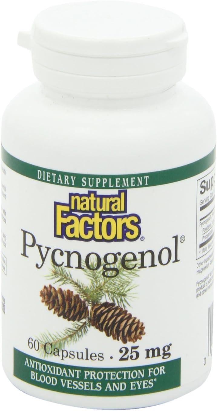 Natural Factors Pycnogenol 25mg 60 Capsules - Premium Antioxidant ...